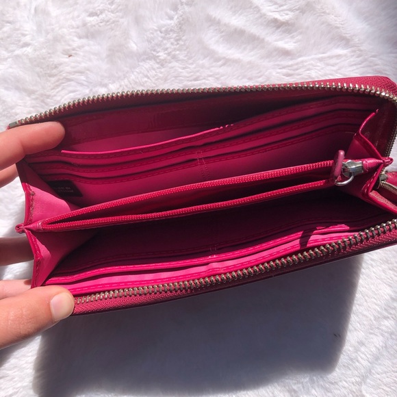 Coach | Bags | Coach Hot Pink Wallet | Poshmark